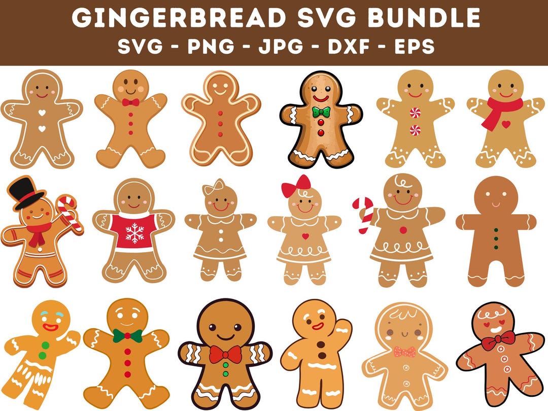 Gingerbread SVG Bundle: Christmas Cut Files (digital Download) - Etsy