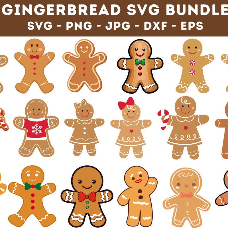 Gingerbread Man Svg - Etsy