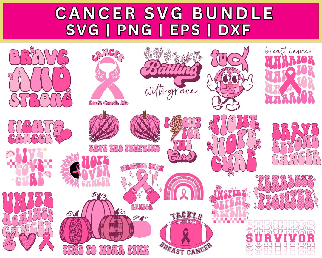 Breast Cancer SVG Bundle, Breast Cancer Svg, Cancer Awareness Svg ...