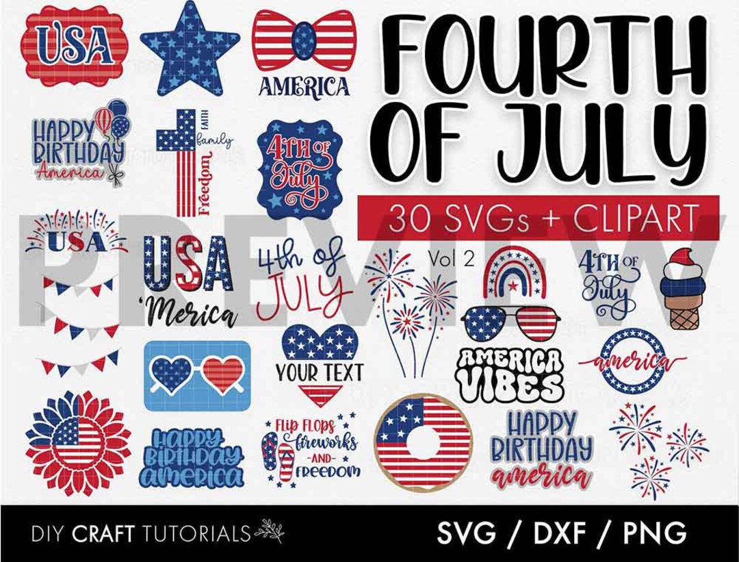 4th of July Mega Bundle, Independence Day SVG, 100+ Designs, Heather ...