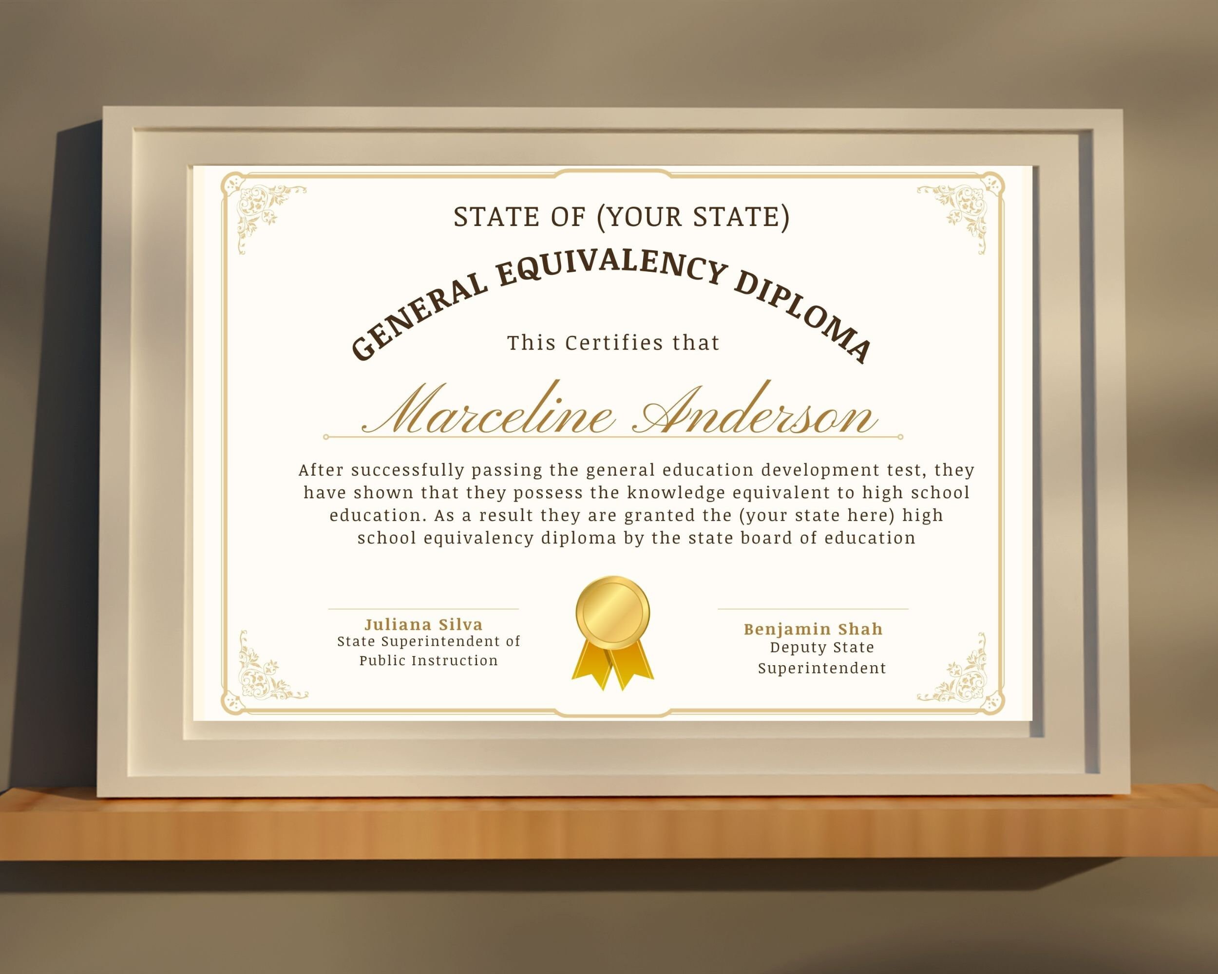 GED Diploma Certificate Template, Editable Certificate, Canva Template ...