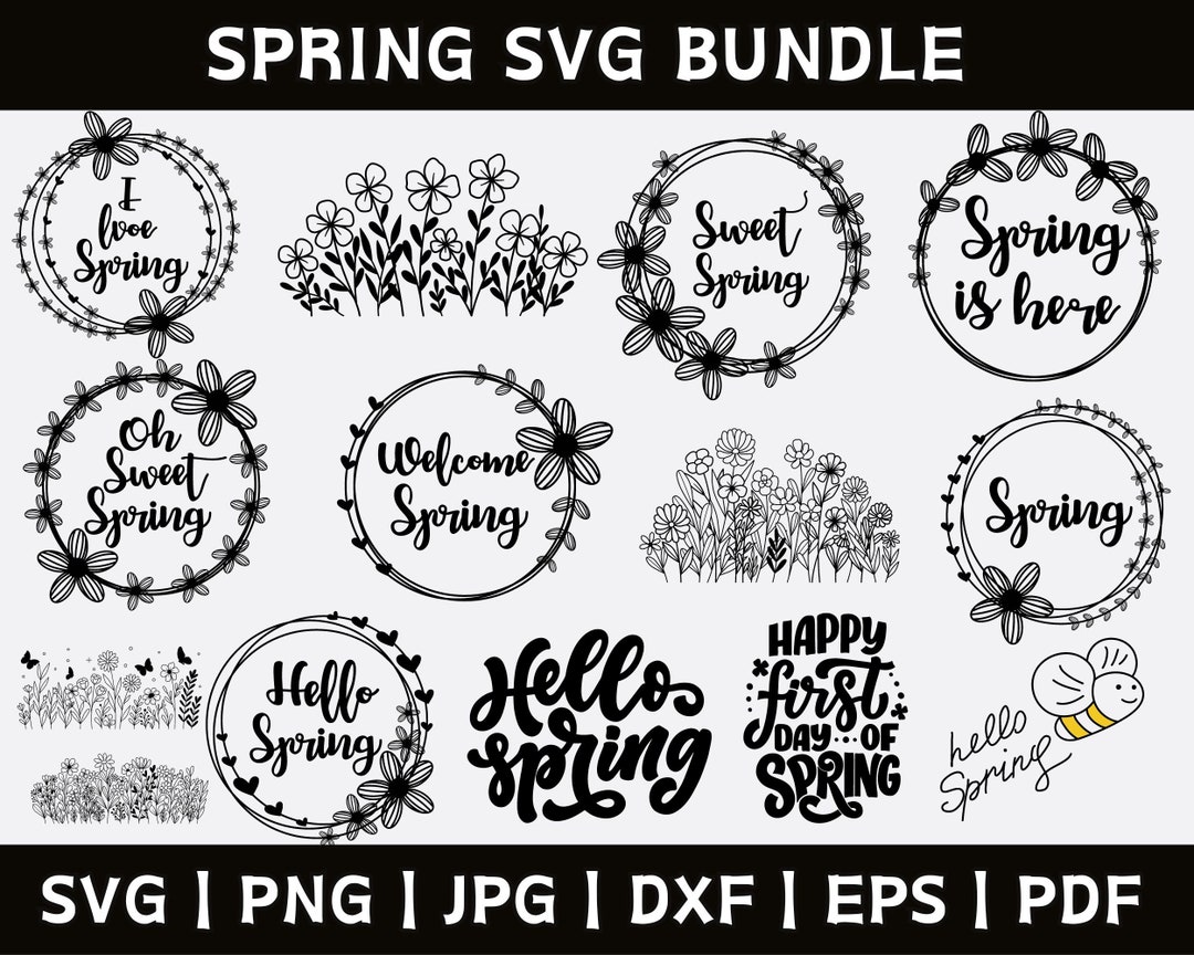 Spring Svg Bundle, Flower Svg, Spring Svg, Easter Svg, Spring Flower ...