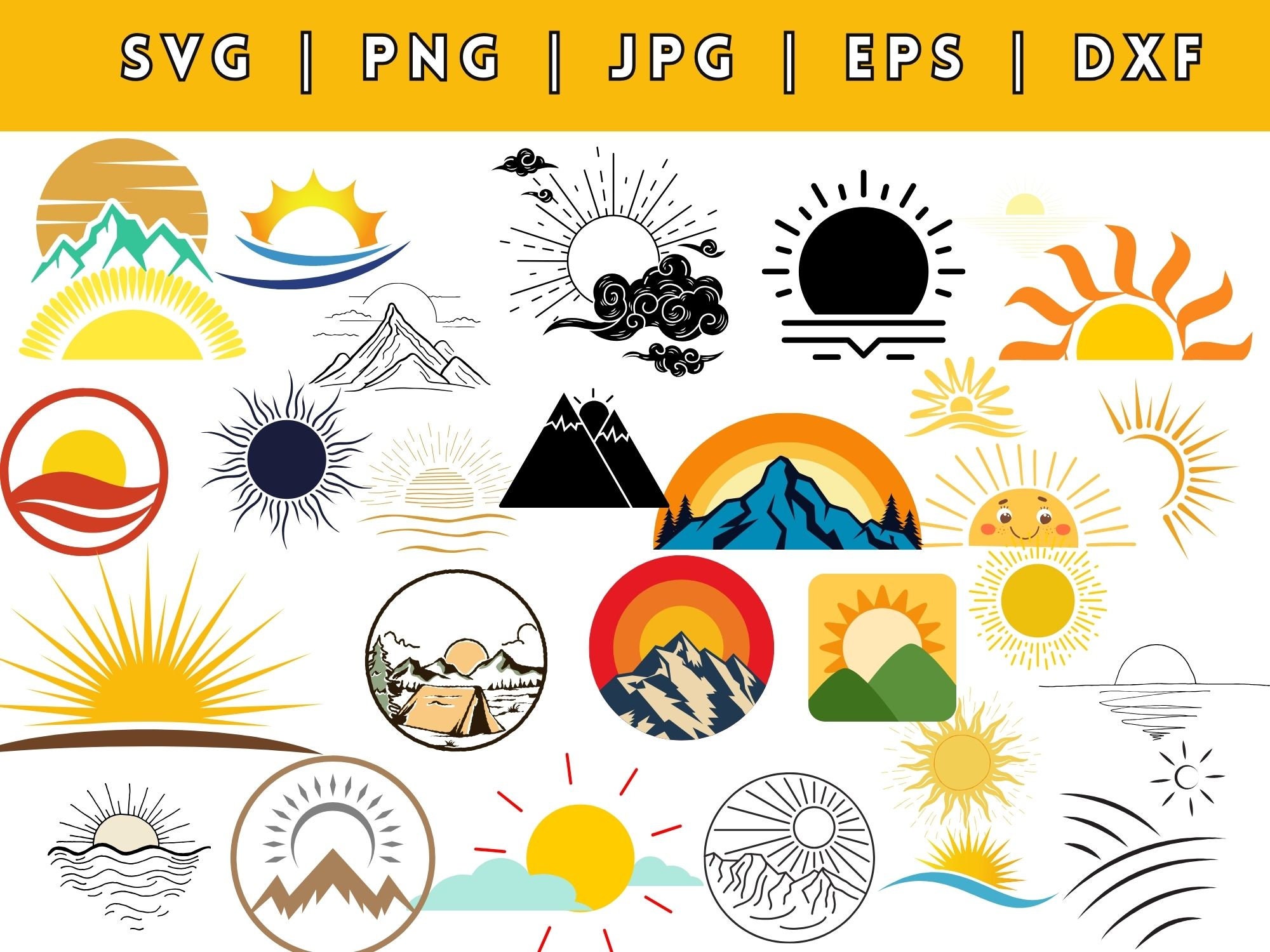 Sunrise SVG | Sun Svg for Cricut | Sunrise Clipart | Sunrise Cut File ...