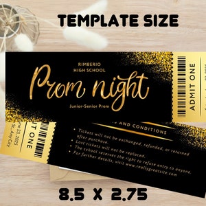 Editable Prom Invitation Formal Invitation Homecoming Prom Tickets ...