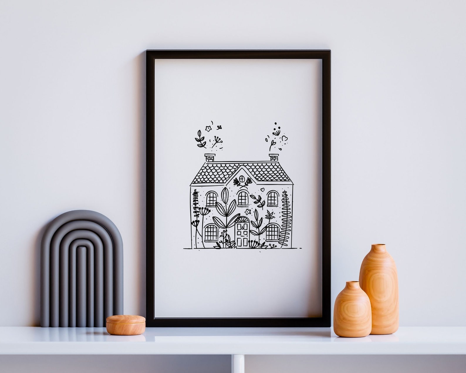 Little House Svg Bundle, Roof House Svg, House Outline Svg, Floral ...