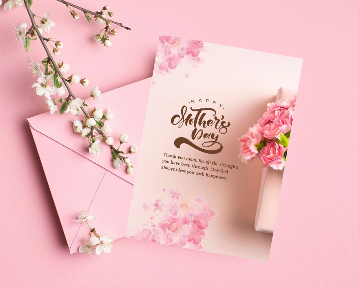 Mothers Day Card Printable Happy Mothers Day Card Digital Mothers Day