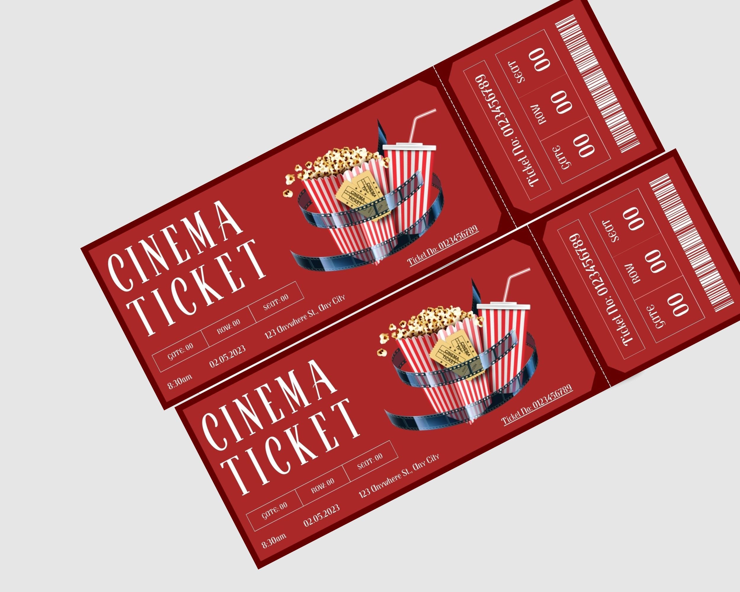 Editable Movie Night Ticket Template: Surprise Gift (digital Download ...