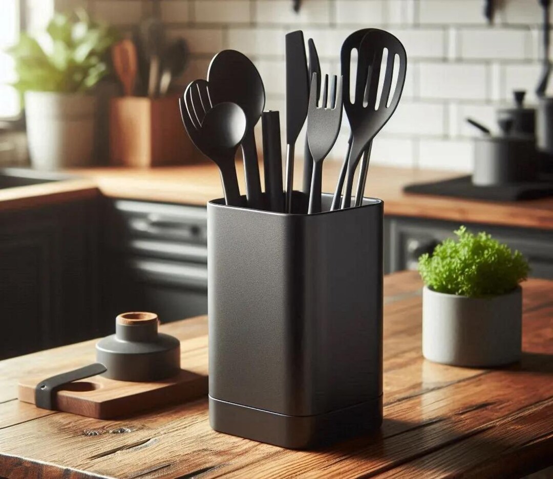 3D PLA Kitchen Utensil Holder Modern and Elegant Square Design Italian ...