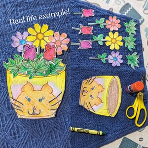 Build a Flower Pot, Spring Kids Crafts, Birdhouse Craft, Printable, Cat ...