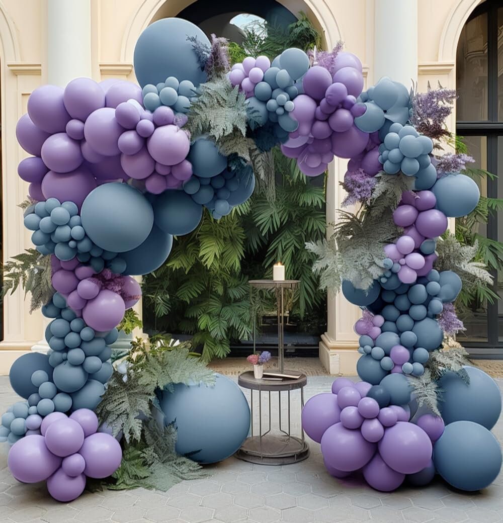 Dusty Blue Balloons Double Stuffed Pastel Blue Balloons Different Sizes 18/12/5 Inch Slate Blue ...