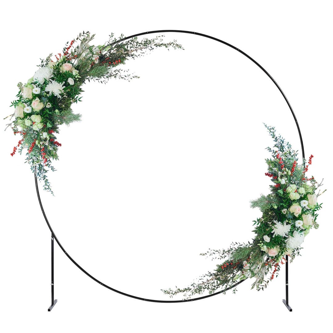 7.3ft Round Backdrop Stand, Stable Circle Balloon Arch Frame, Metal ...