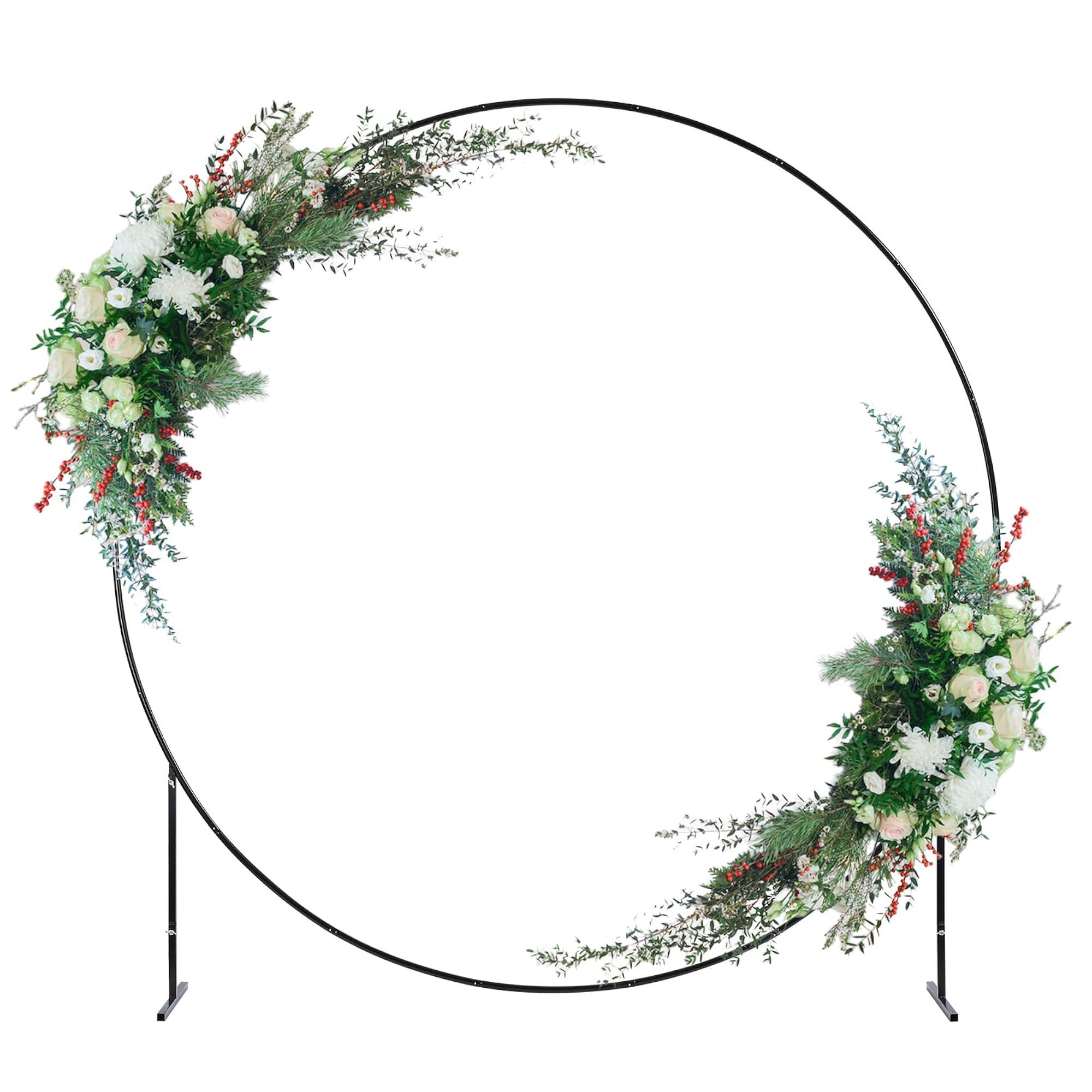 7.3ft Round Backdrop Stand, Stable Circle Balloon Arch Frame, Metal ...