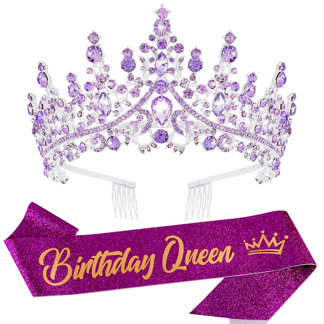 Birthday Queen Tiara Crowns for Women Girls Princess Crown Birthday ...