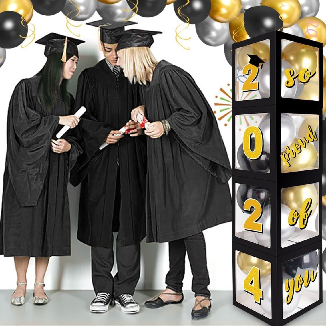 Graduation Party Decorations 2024 Graduation Balloon Boxes, 4pcs ...