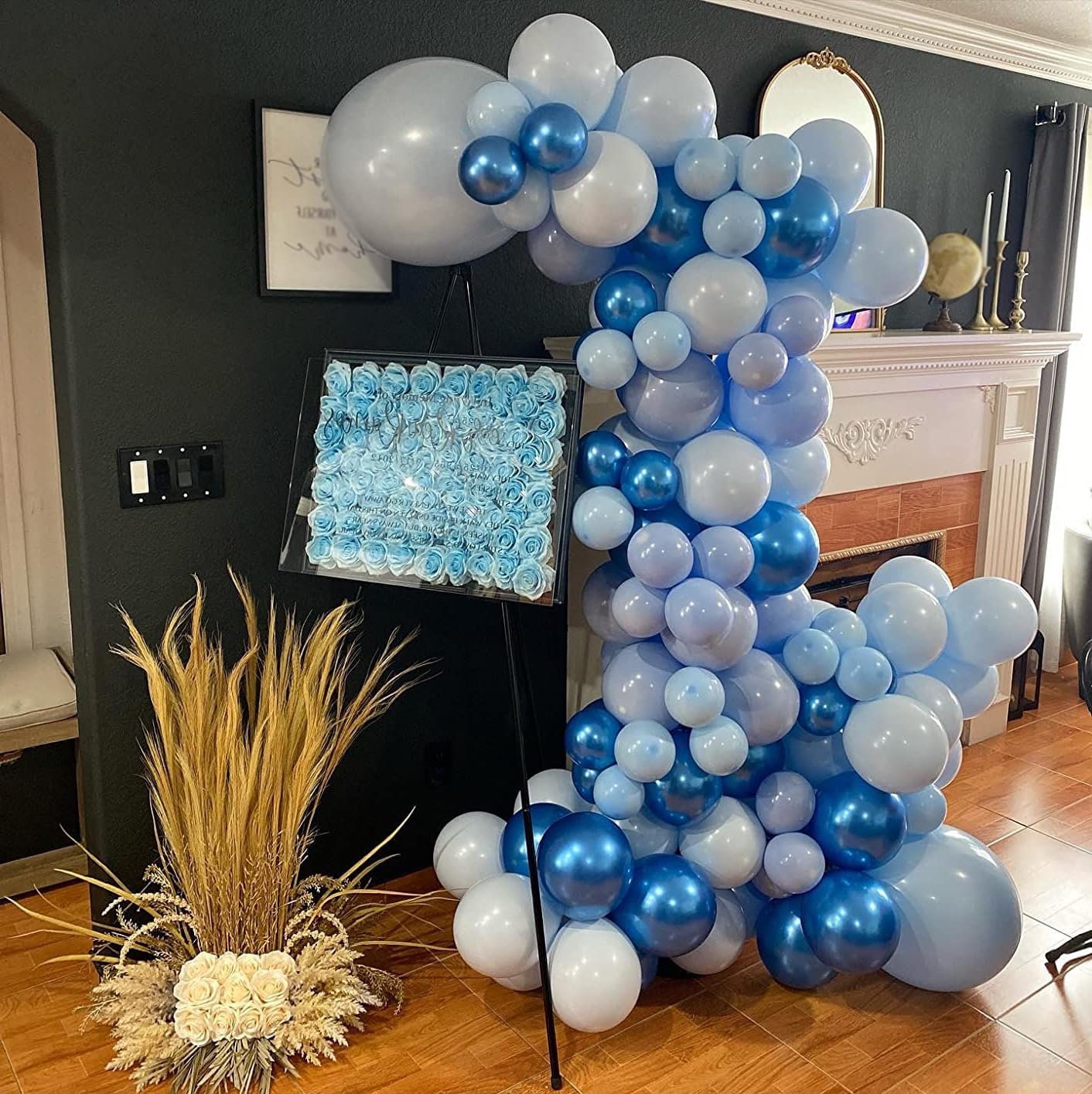 Blue Balloon Metallic Blue Balloons, 60pcs 12inch Chrome Blue Balloons ...