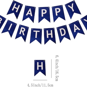 Blue Happy Birthday Banner Birthday Banner Decoration DIY Party ...