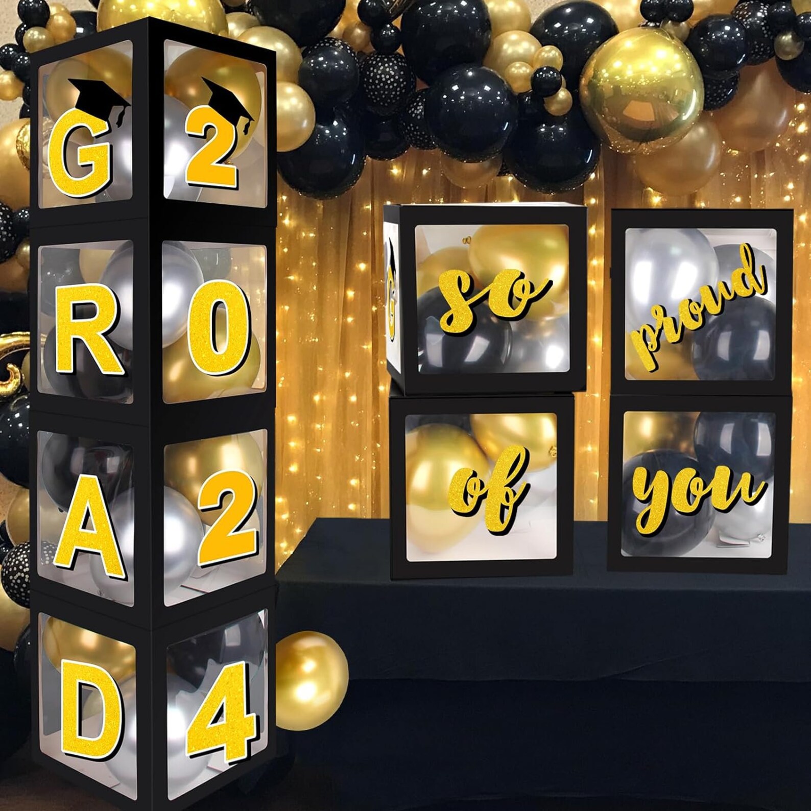 Graduation Party Decorations 2024 Graduation Balloon Boxes, 4pcs ...