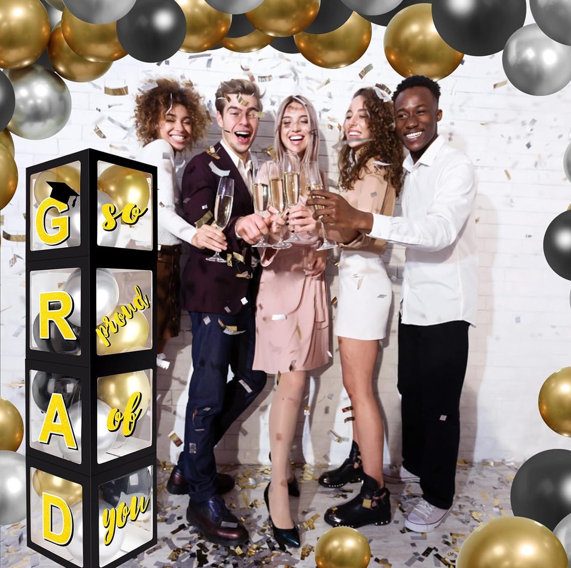 Graduation Party Decorations 2024 Graduation Balloon Boxes, 4pcs ...