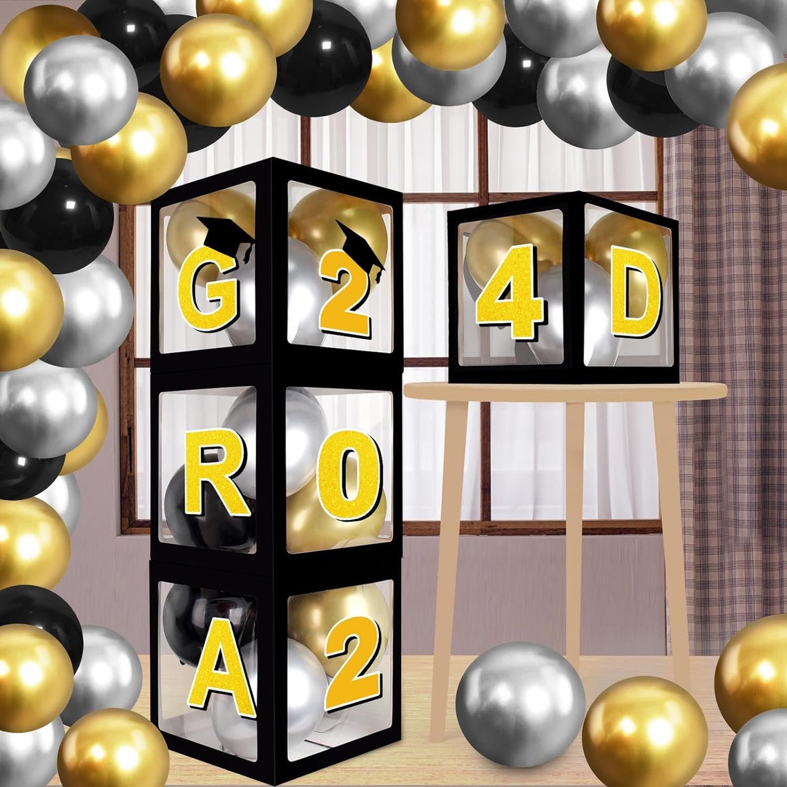 Graduation Party Decorations 2024 Graduation Balloon Boxes, 4pcs ...