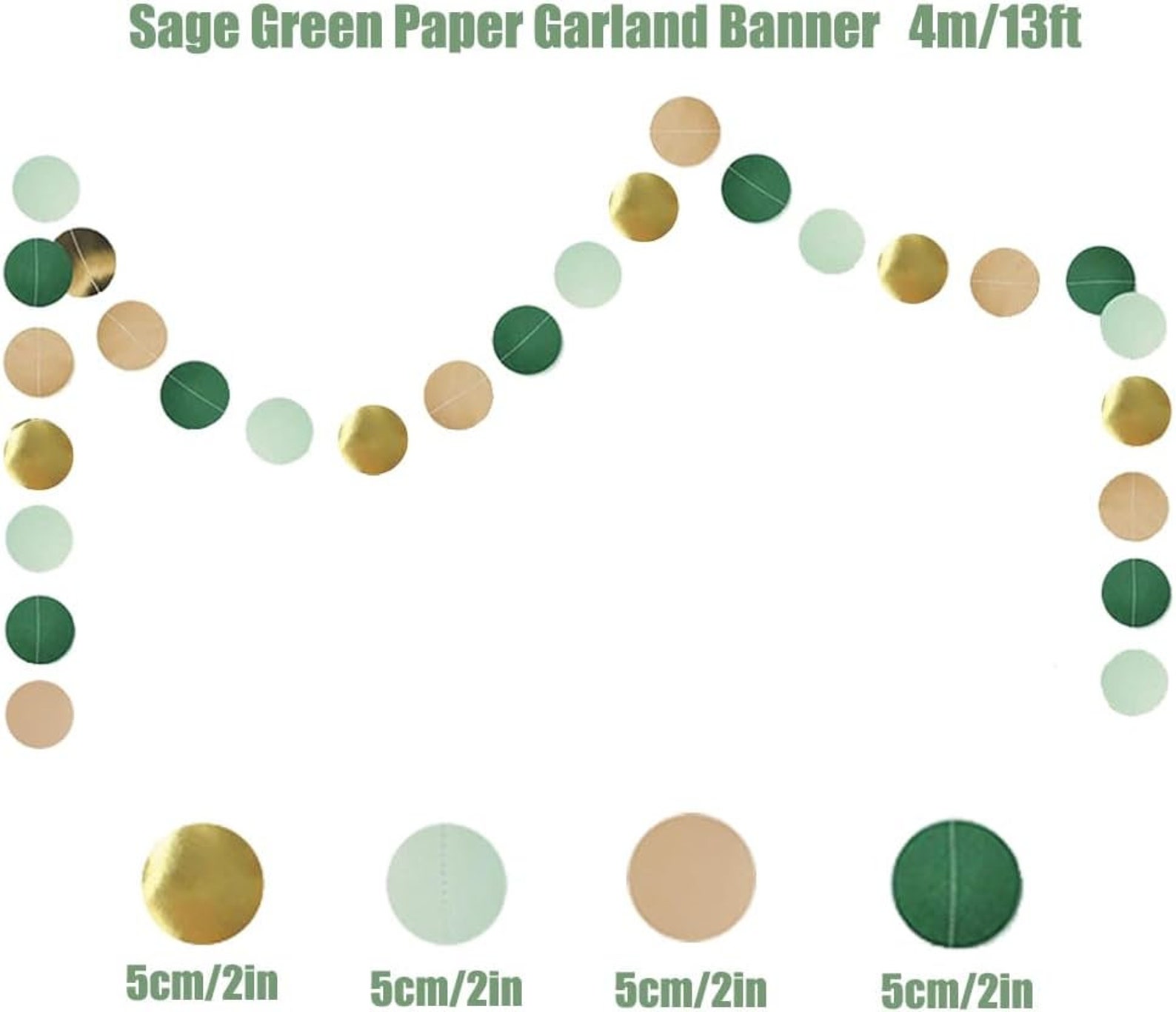 Sage Party Decorations Sage Green and Gold Paper Pom Poms Paper Fans ...