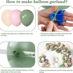 Sage Green Balloon Garland Arch Kit, Olive Sage Green Balloons Birthday ...