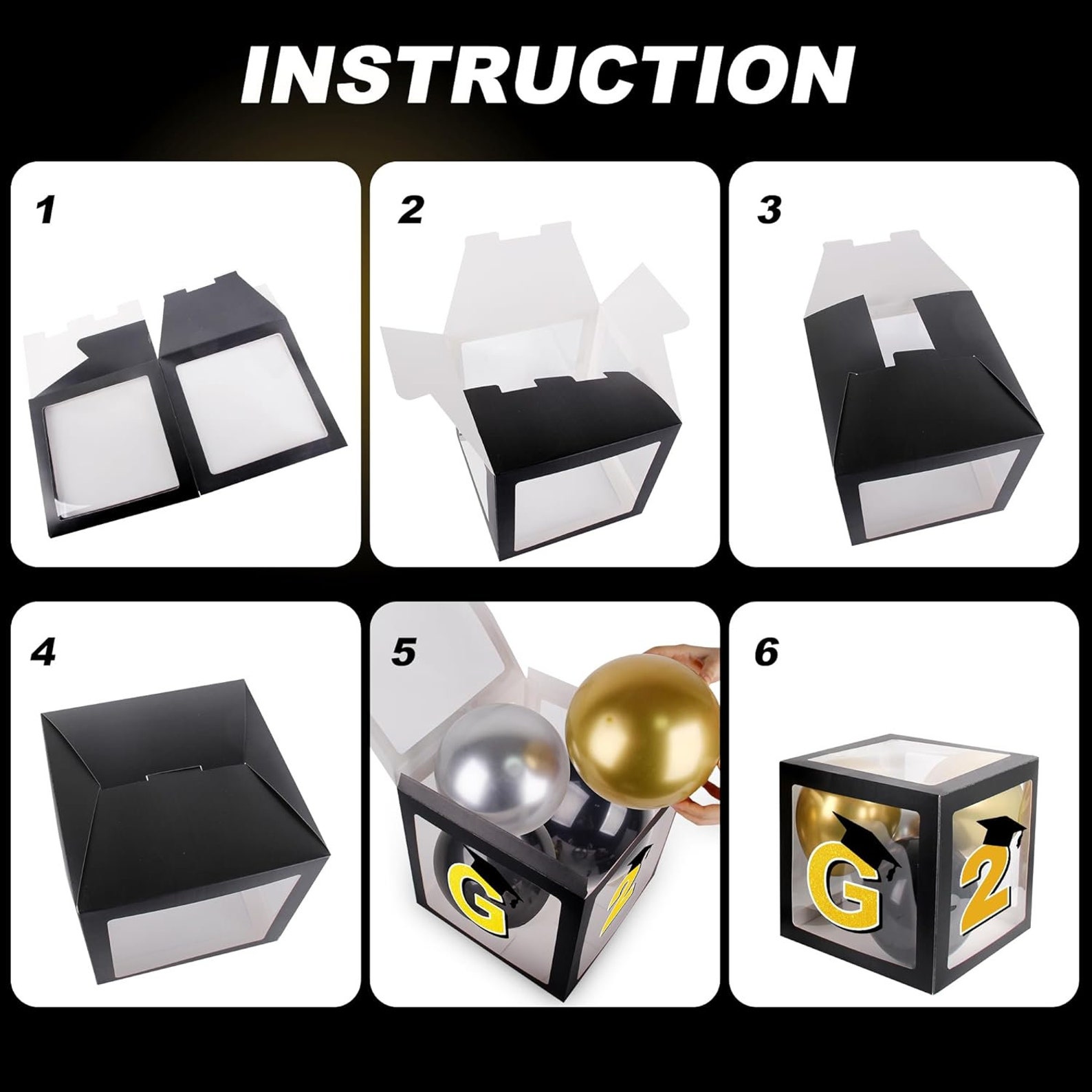 Graduation Party Decorations 2024 Graduation Balloon Boxes, 4pcs ...