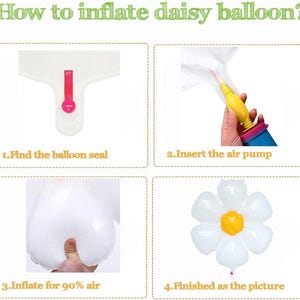 Daisy Flower Balloon Arch Kit 137PCS Pink and Green Yellow Wild Flower Balloons for Wild Flower ...