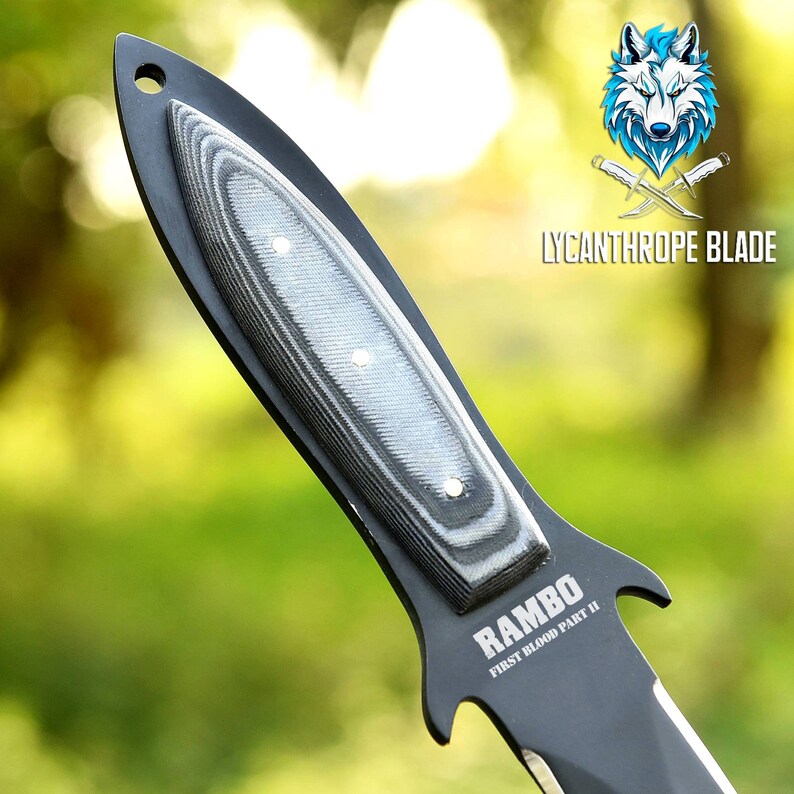 Handmade Rambo First Blood Part 2 Knife Rambo Knife Leather Sheath ...