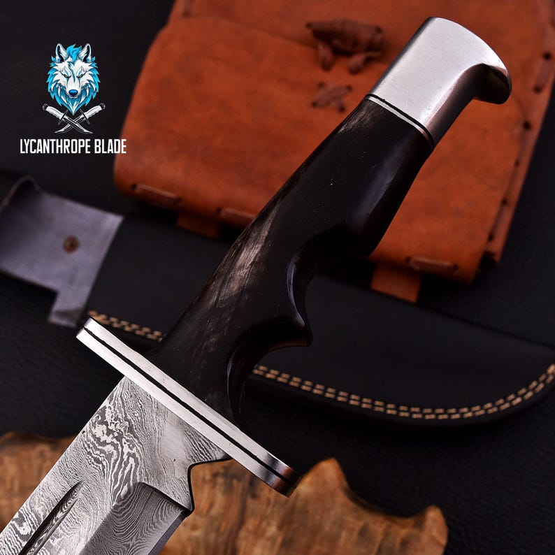 Damascus Steel Hunting Knife | Ghostface Scream Replica, Bull Horn ...