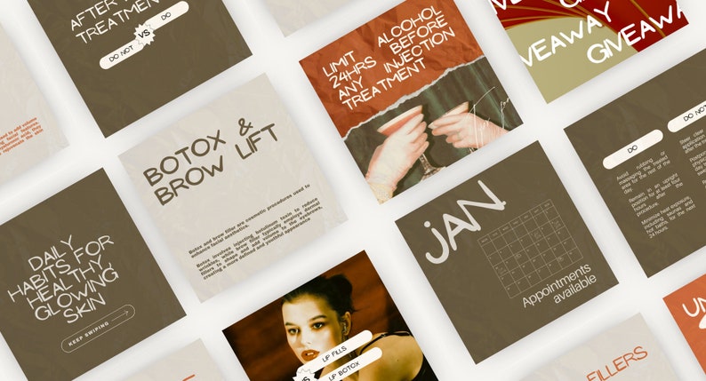 Botox and Filler Instagram Posts, Skincare Instagram Templates, Nurse ...