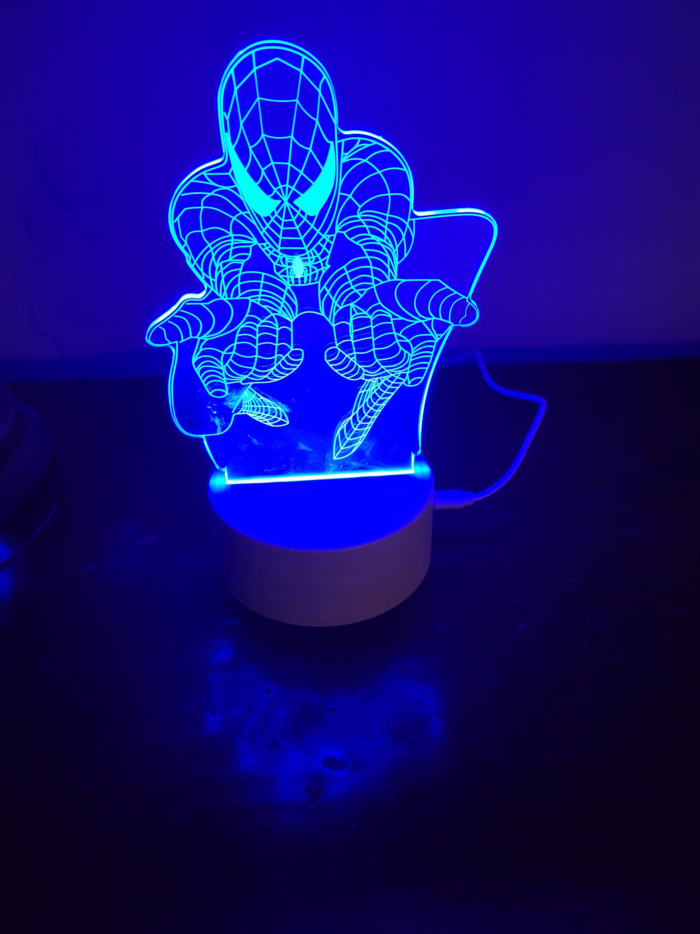 Spider Man Acrylic Led Light - Etsy