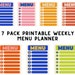Printable Weekly Menu - Etsy