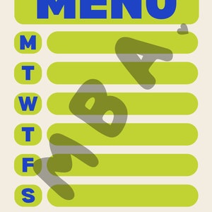 Printable Weekly Menu - Etsy