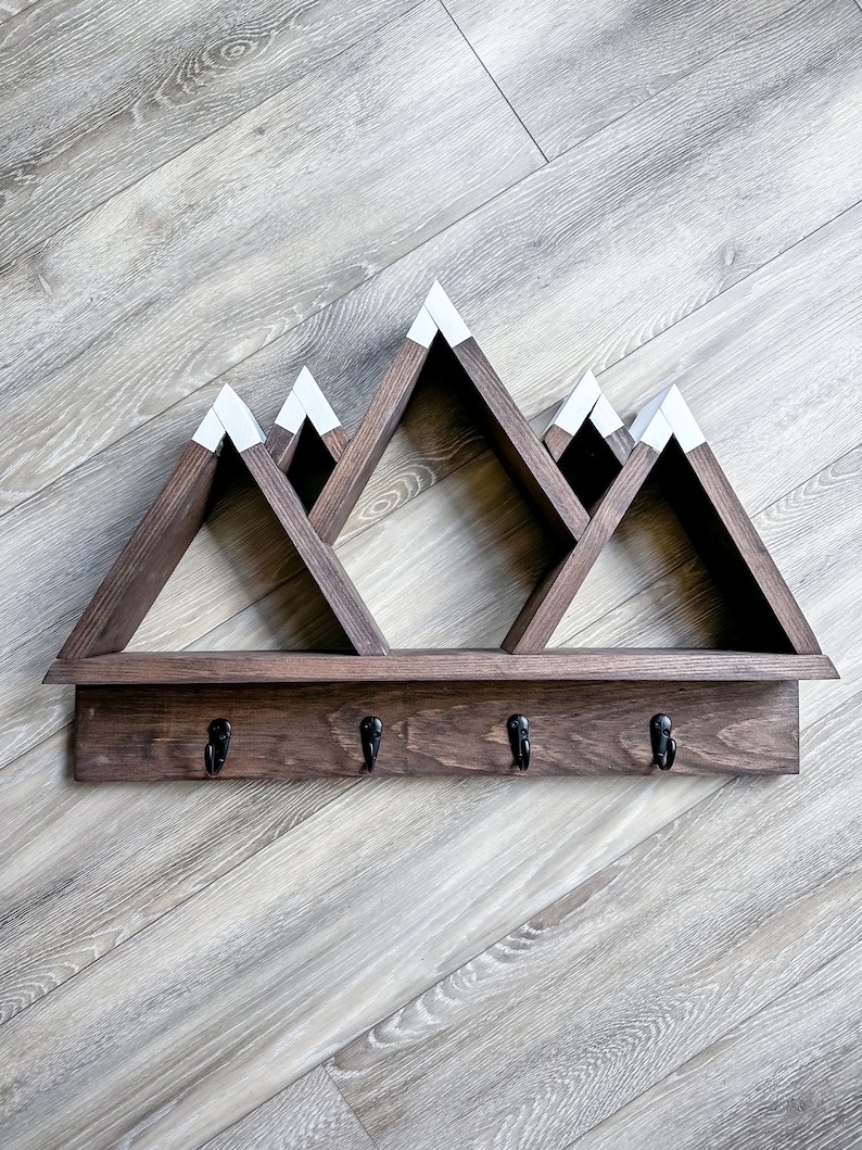 Mountain Key Holder | Entryway Decor | Key Holder for Wall | Rustic ...