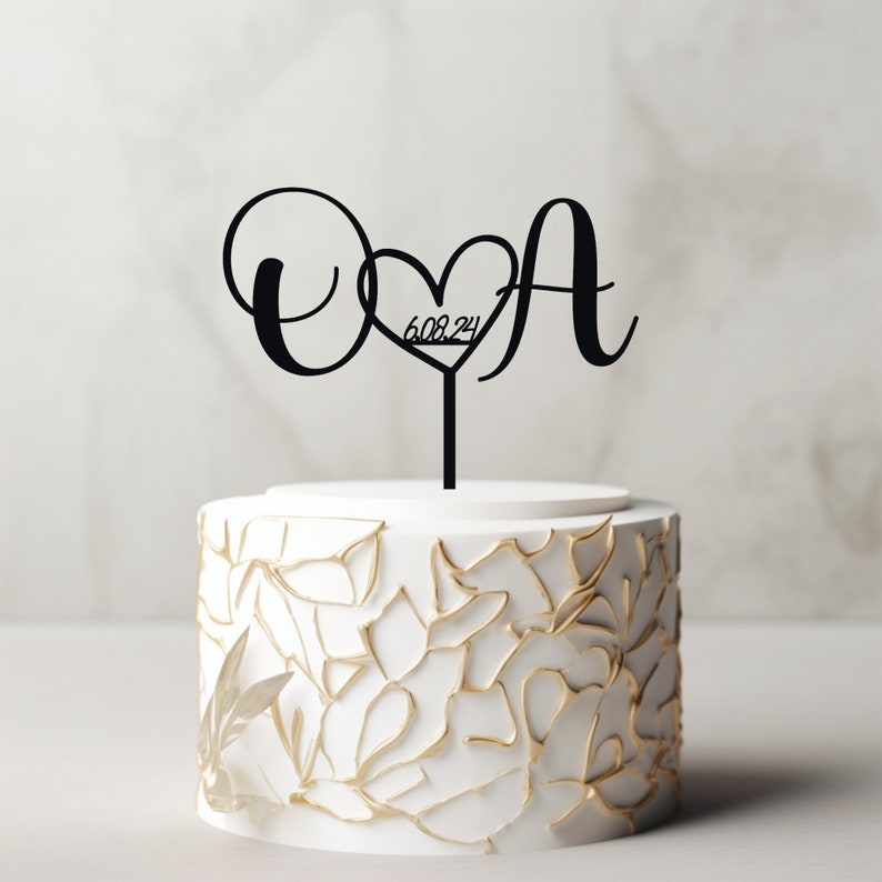 Handmade Rustic Wood Wedding Cake Topper With Personalized Initials ...