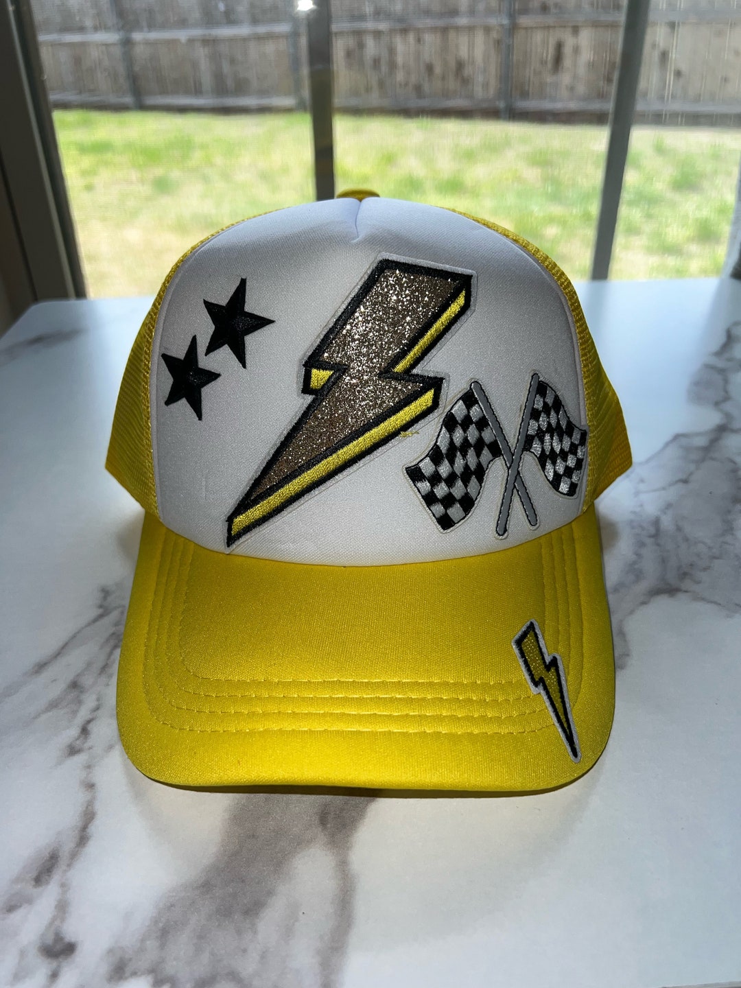 Lightening Bolt Yellow Trucker Hat - Etsy