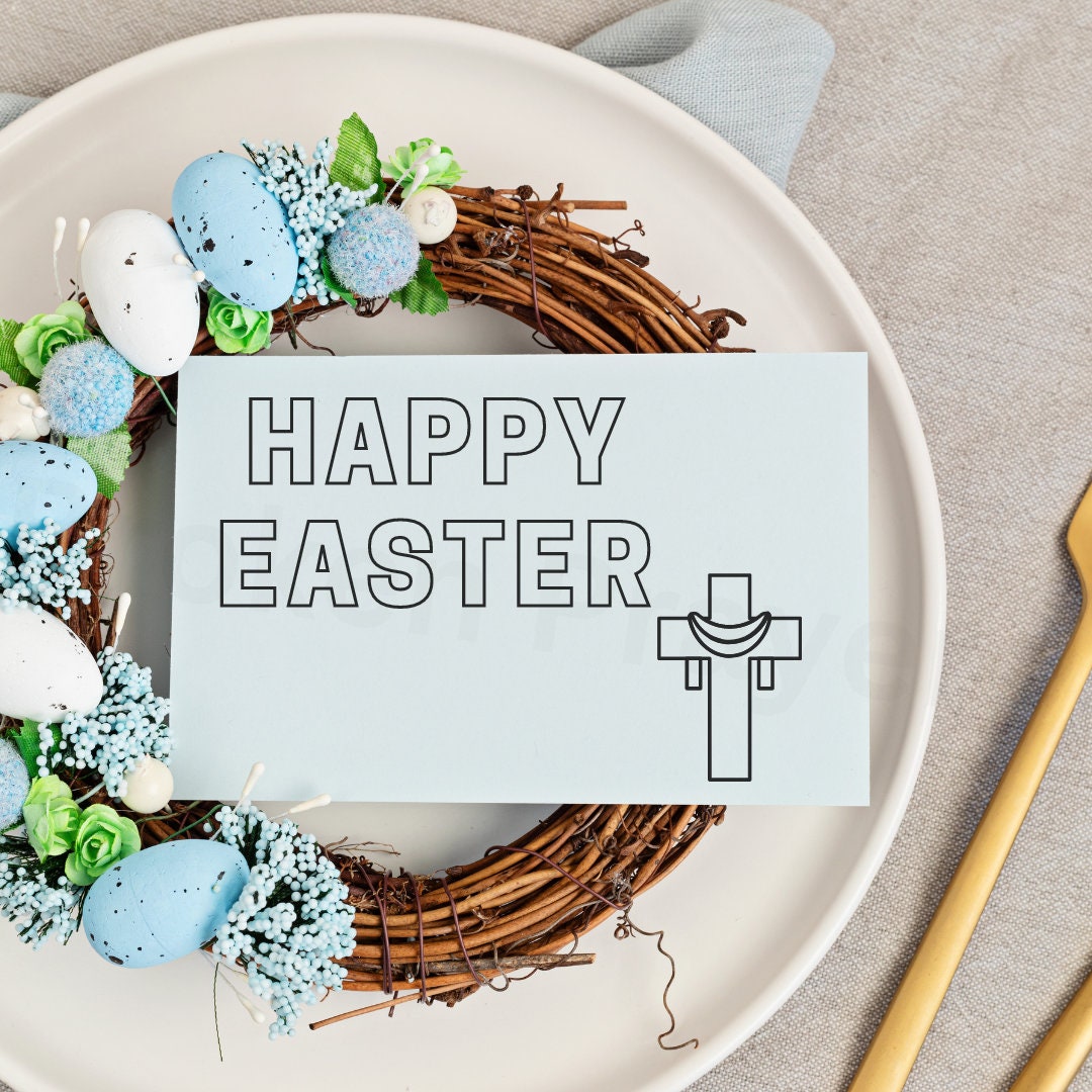 Printable Easter Coloring Cards for Kids, Christian Easter, Sunday ...