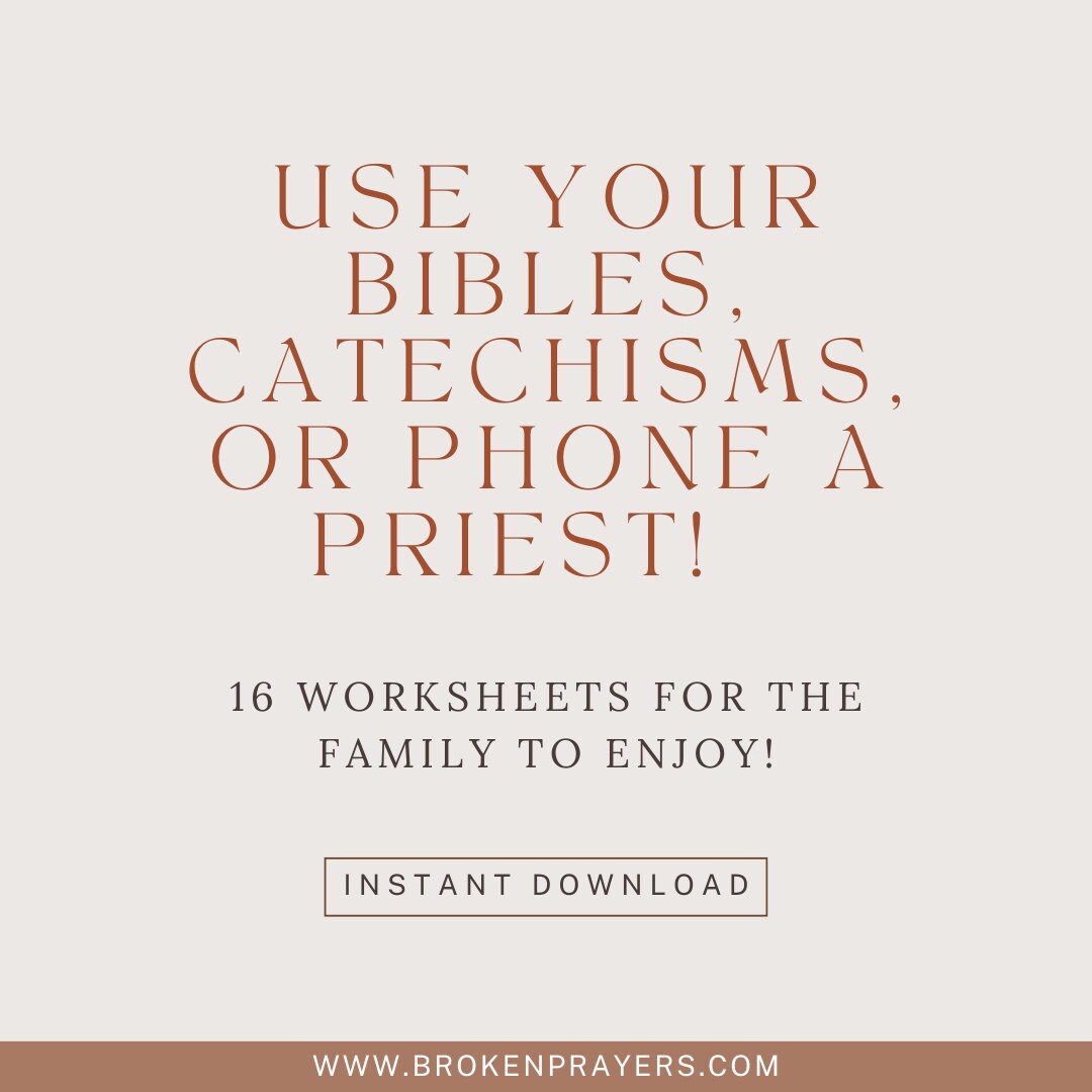 Catholic Crossword and Maze Puzzle Activity Worksheets Homeschooling ...