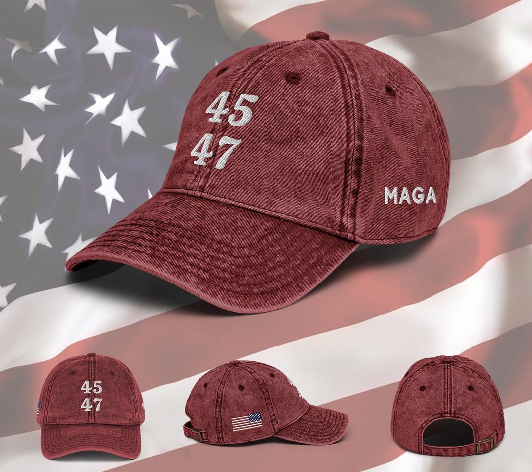 45 47 MAGA Hat American Flag Trump Hat 47th President Trump Dad Hat ...