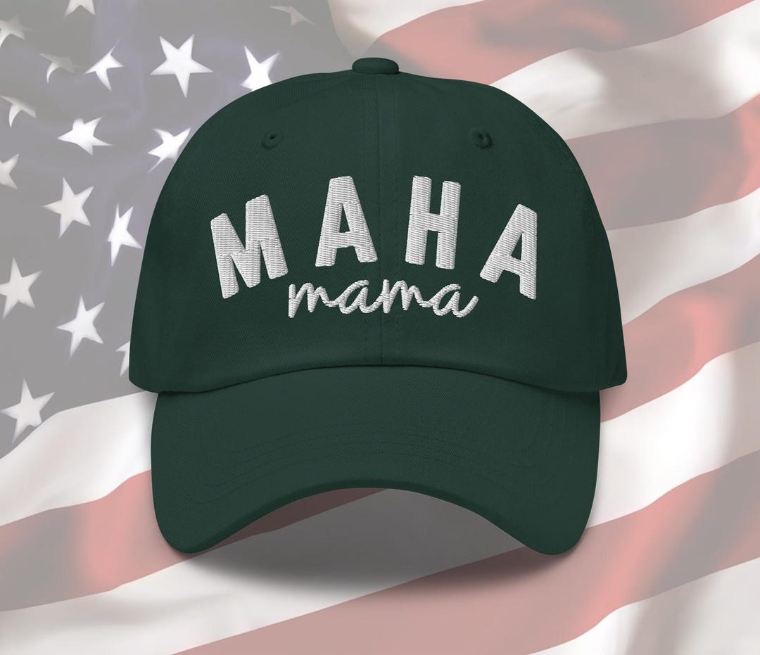 MAHA Mama Hat White Embroidered Mom Hat MAHA Hat Trump Hat Trump Mom ...