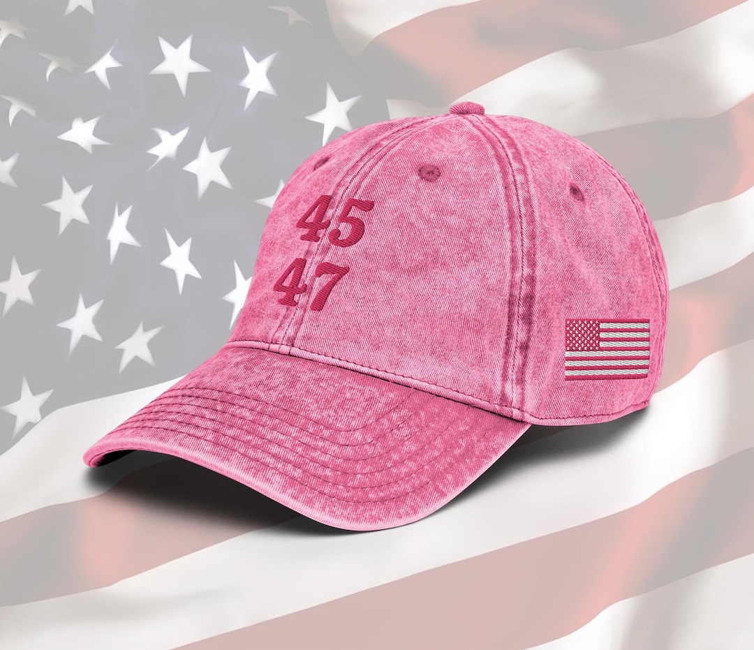 Trump 45 47 Pink Trump Hat Women's Adjustable Dad Hat All Pink Trump ...