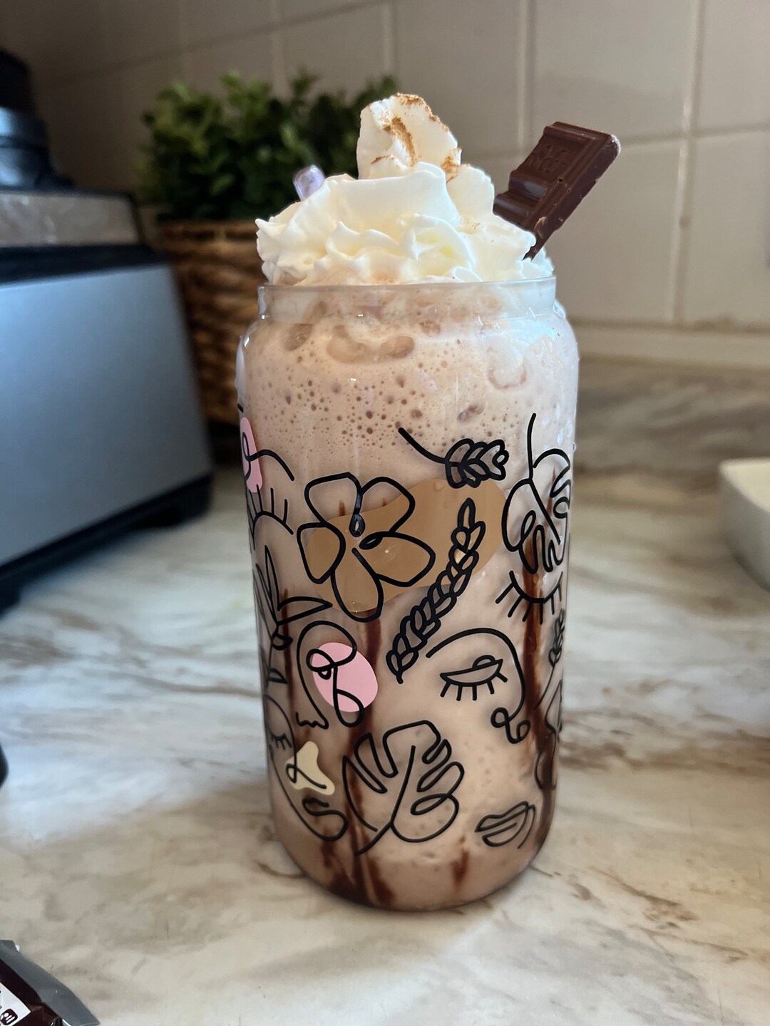 Boho Glass Cup| Glass Cup| Abstract Art Glass Cup| Summer Glass Cup - Etsy