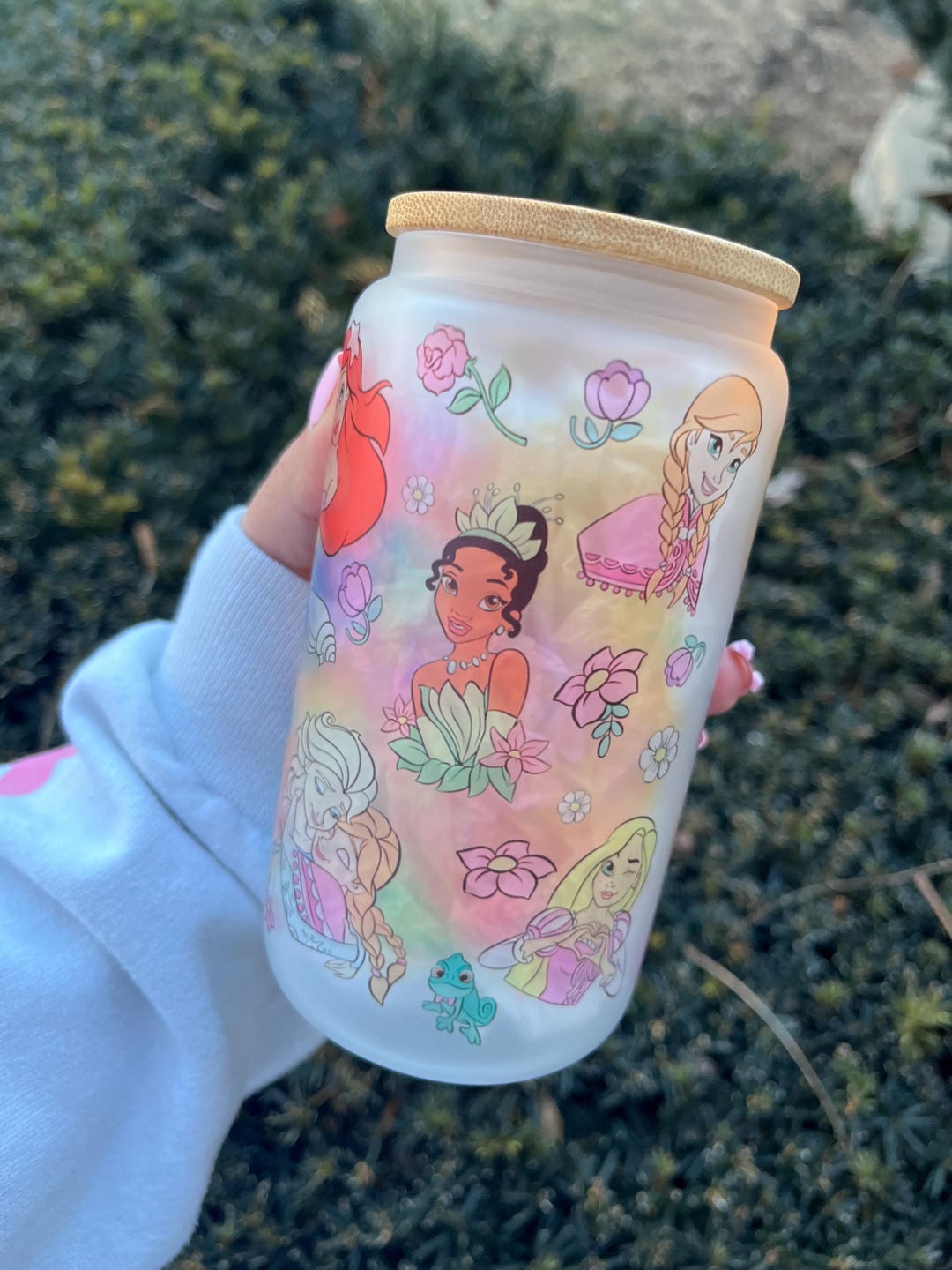 Princess Glass Cup| Magical Glass Cup| Princess Cup| Tiana Cup - Etsy