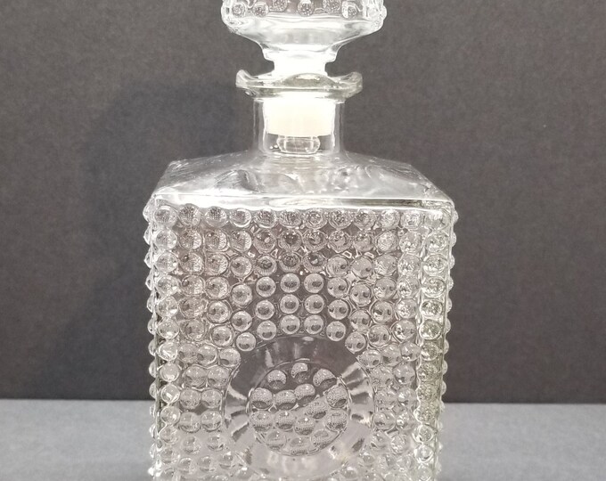 Vintage Knobby Square Clear Glass Liquor Decanter Perfect Gift for ...