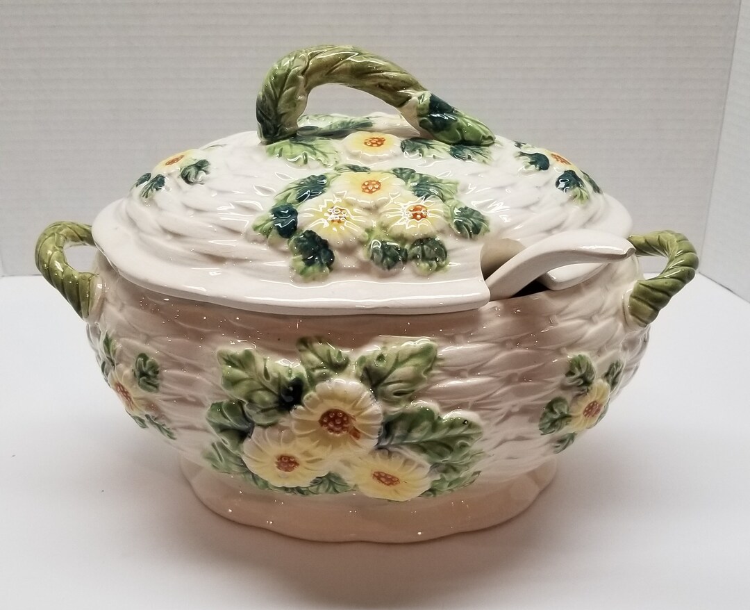 Vintage Lefton Basketweave Daisy Casserole Dish - Etsy