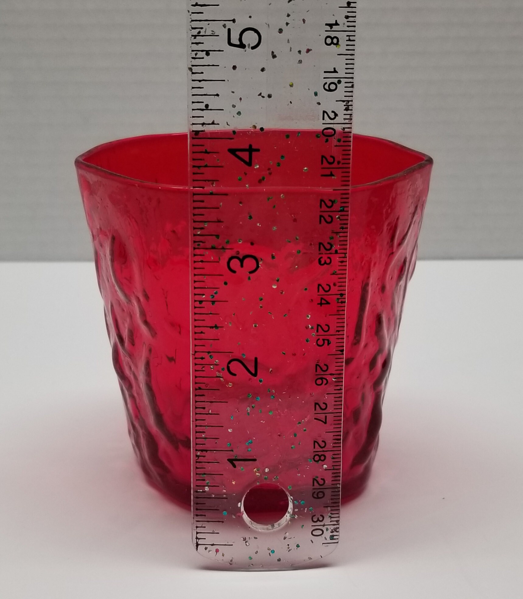 Vintage Mid Century Modern Seneca Glass Red Double Old-fashioned ...