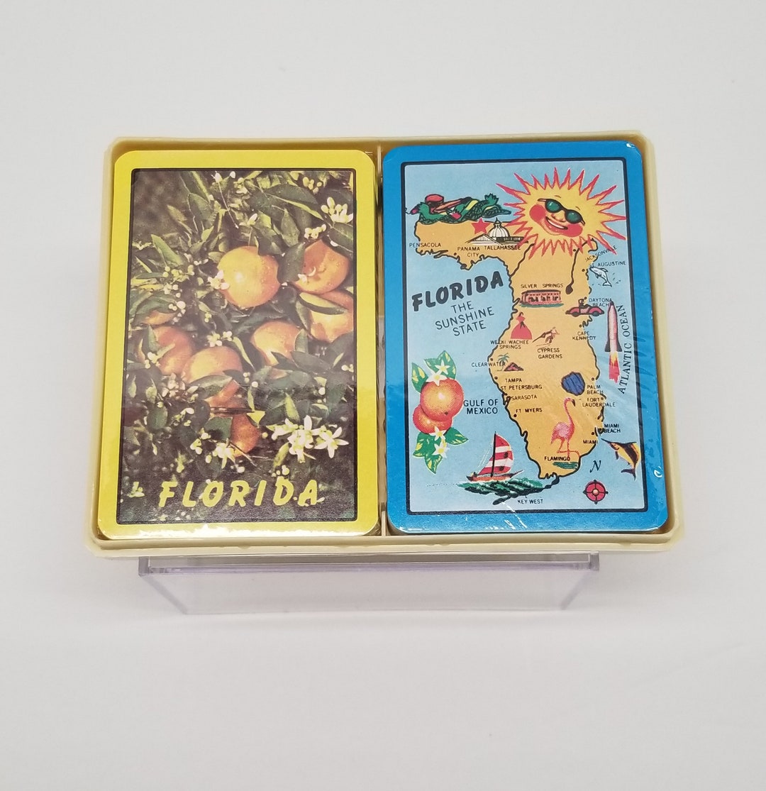 Vintage Playing Card Decks Florida Version Made in Hong Kong - Etsy