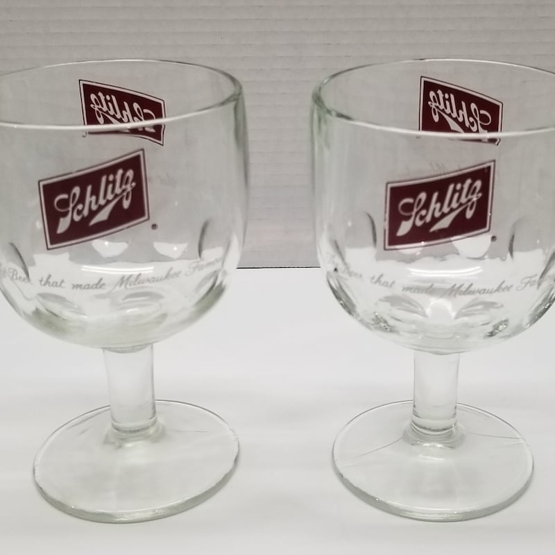 Vintage Schlitz Glasses - Etsy