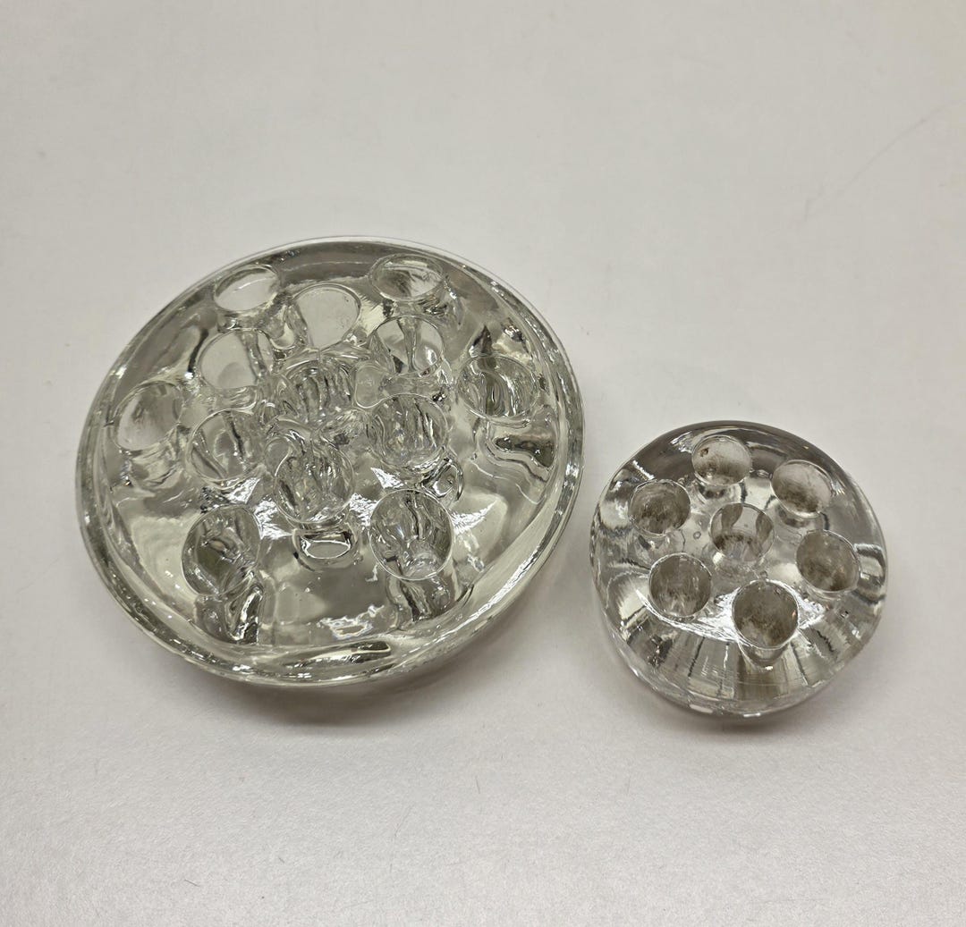 Vintage Clear Glass Flower Frogs, Set of 2 - Etsy
