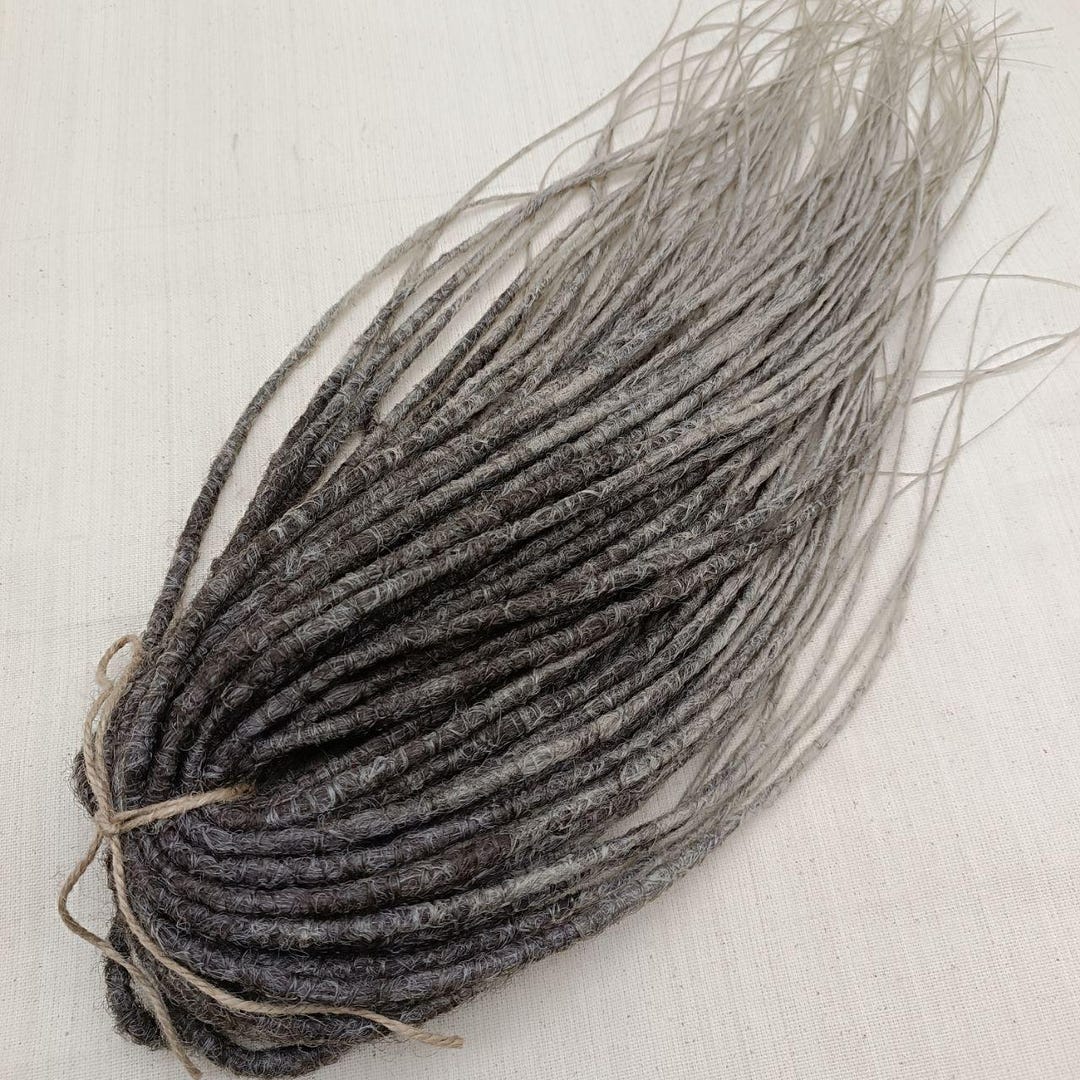 Ombre Gray Synthetic Dreadlock Extensions: DE/SE Handmade Dreads - Etsy ...
